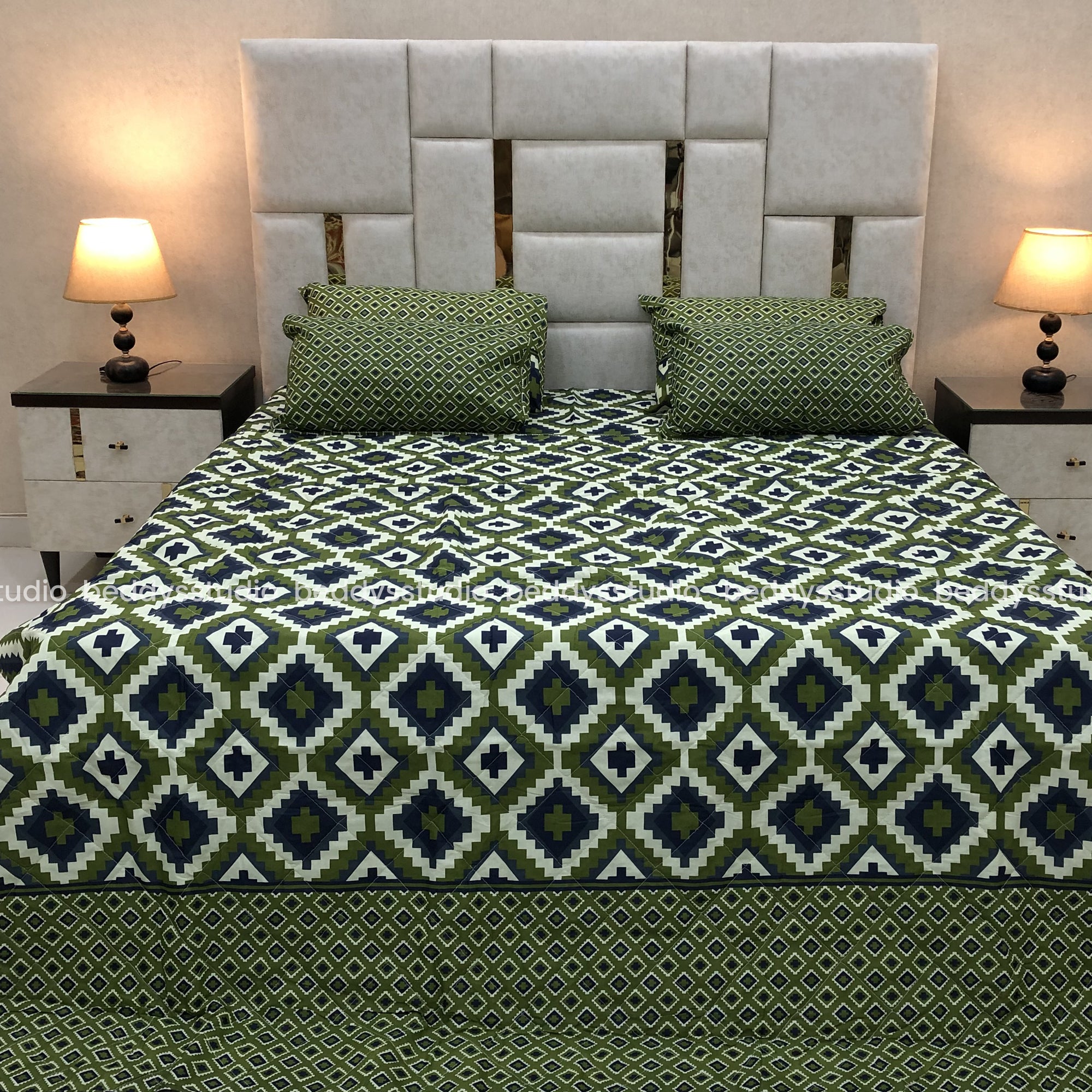 Saffron- Quilted Comforter Set 6 Pcs – Beddy's Studio